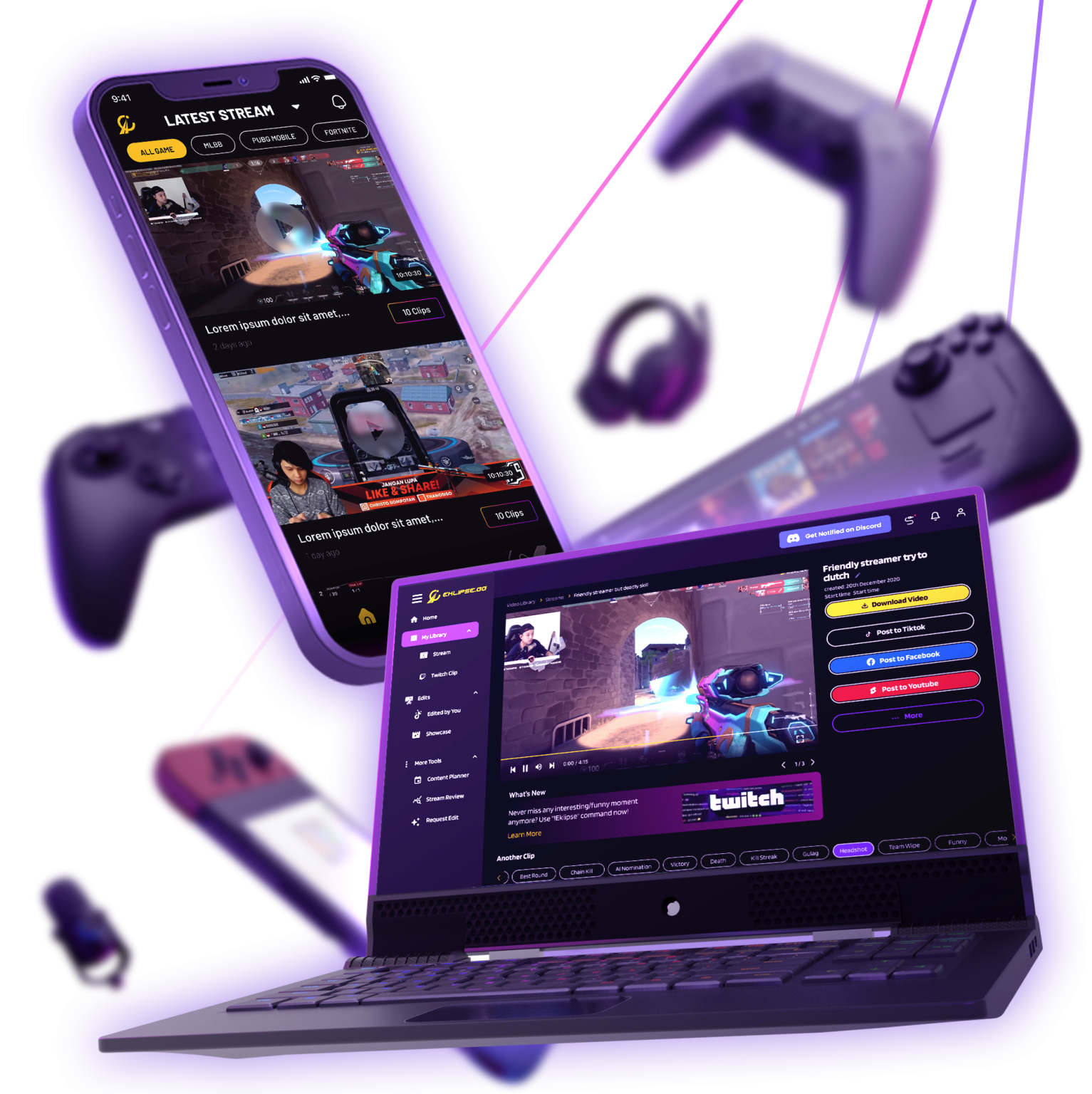 Eklipse - Convert Twitch Clip To TikTok, Reels, & Shorts For Free